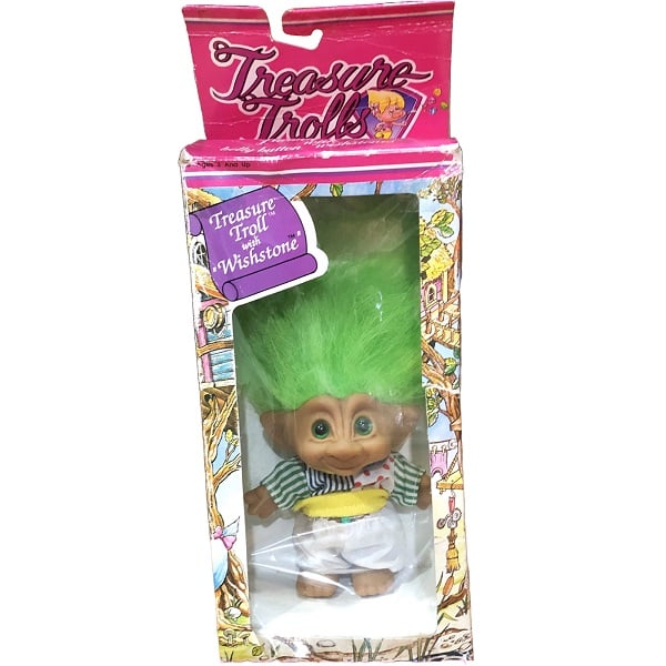 90s Green Hair Treasure Troll | CollectiblesAndMoreInStore