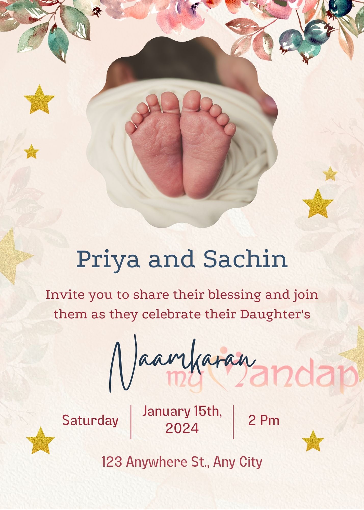 Rice Ceremony Invitation Card Design - myMandap Cards Rice Ceremony Invitation Card Design - myMandap Cards