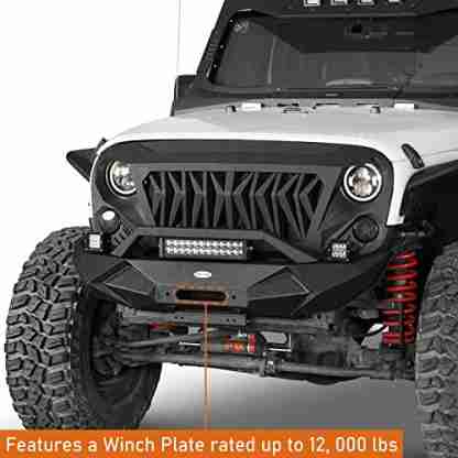 Hooke Road Wrangler JK Bumpers Combo, Blade Front Bumper w/Winch Plate ...
