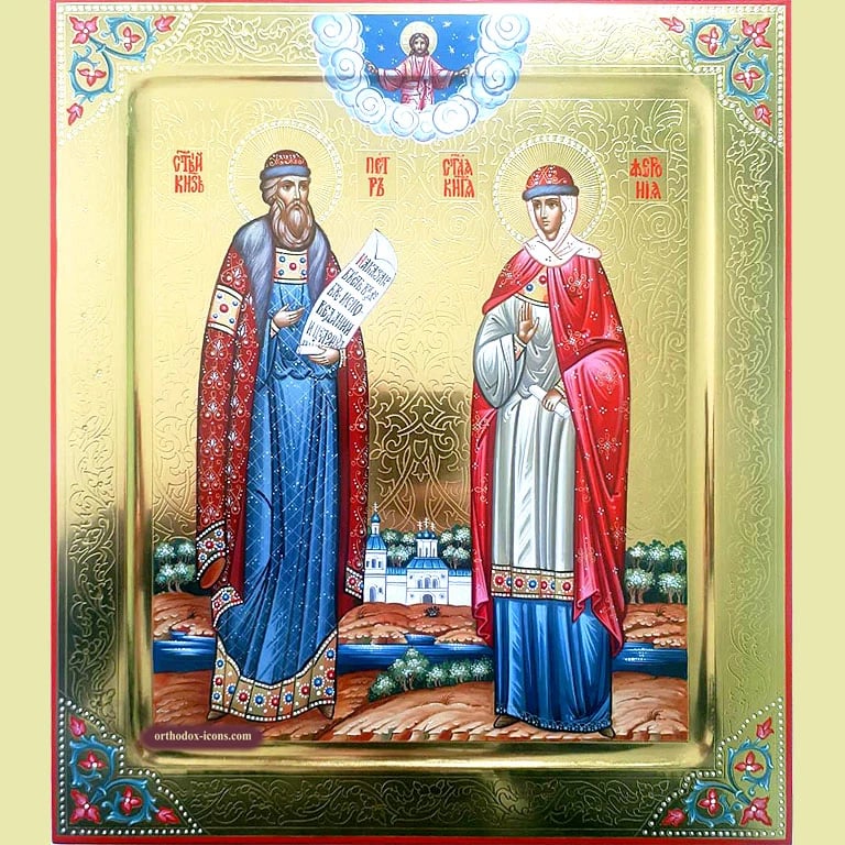 Peter and Fevronia Orthodox Icon | Russian Orthodox Icons | Mstyora