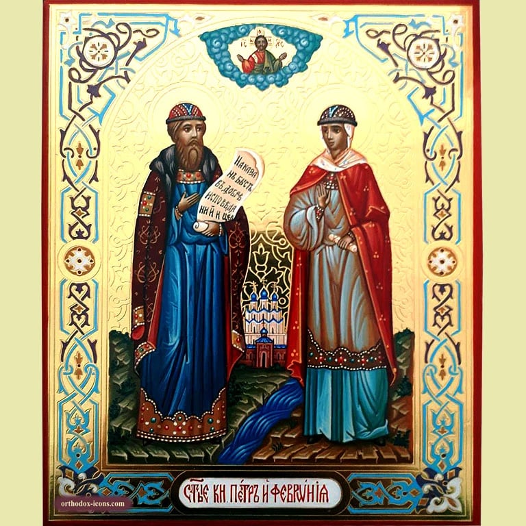 Icon St. Peter and Fevronia | Iconography Art | Mstyora Icons