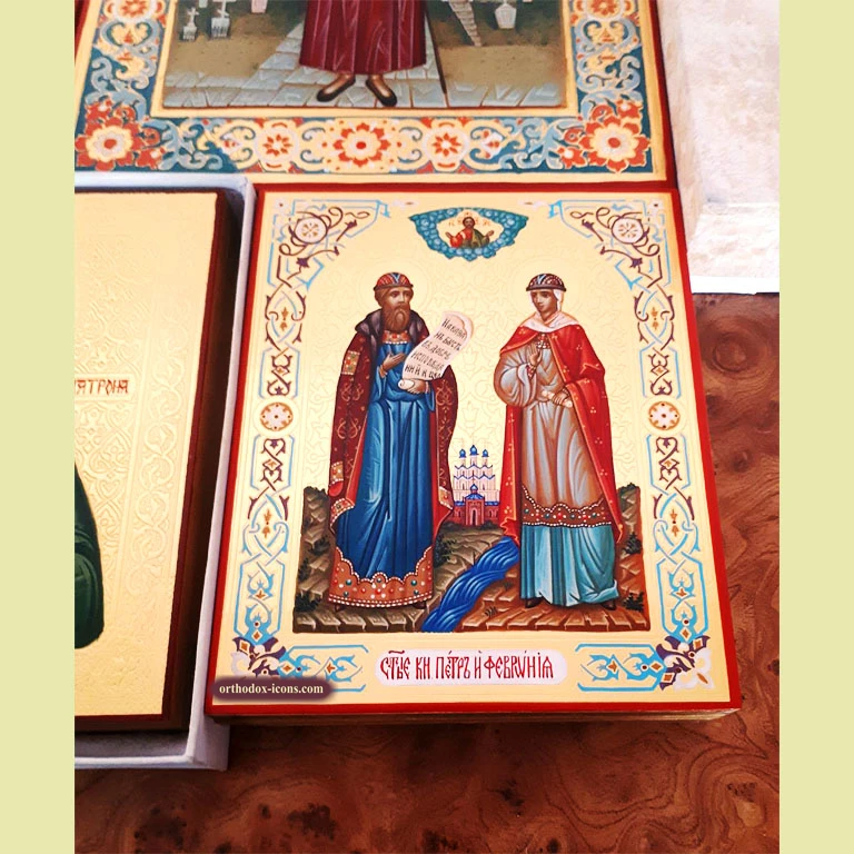 Icon St. Peter and Fevronia | Iconography Art | Mstyora Icons