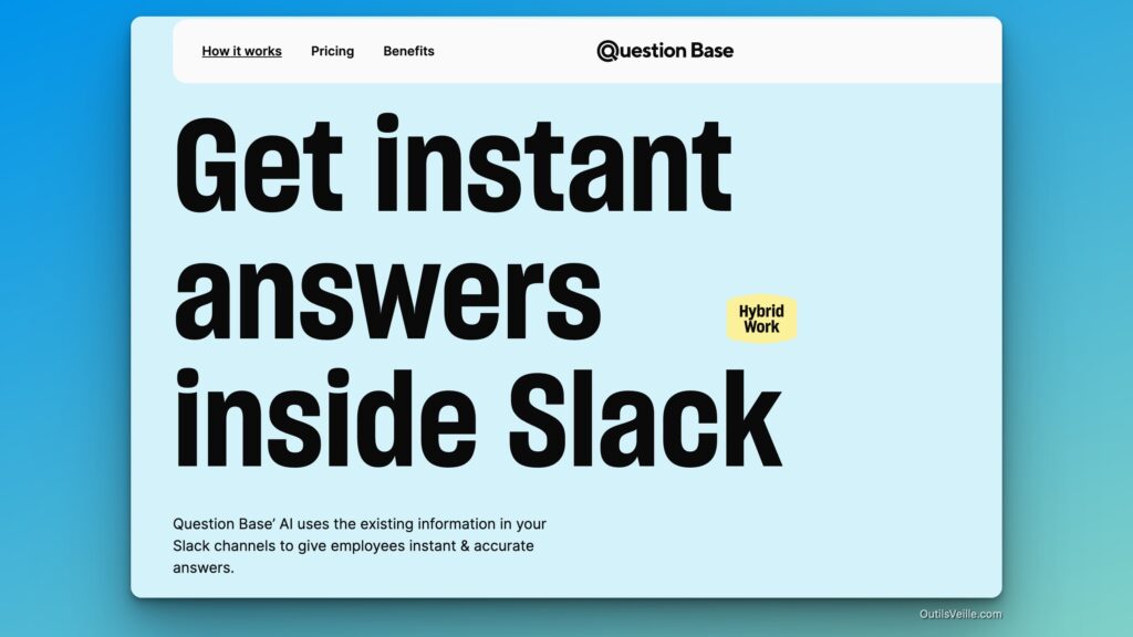 Créez une base de connaissances sur Slack avec Question Base