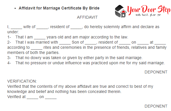 Marriage Certificate Registration - Marriage Certificate