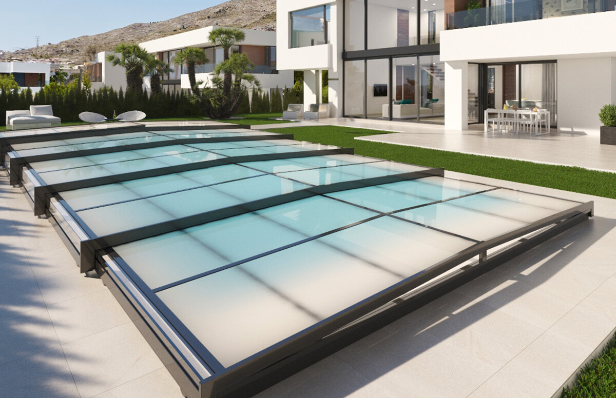 Pooltak till rektangulära pooler | populärt är 3x6, 4x8 & 5x10 meter