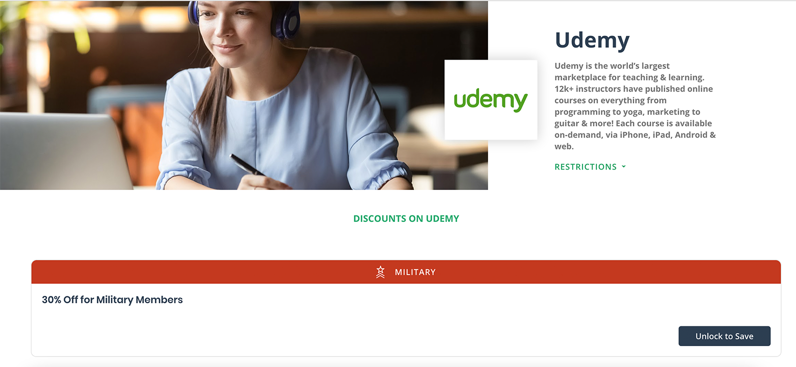 Udemy Military Discount – 30% Off - Military Veterans Discount