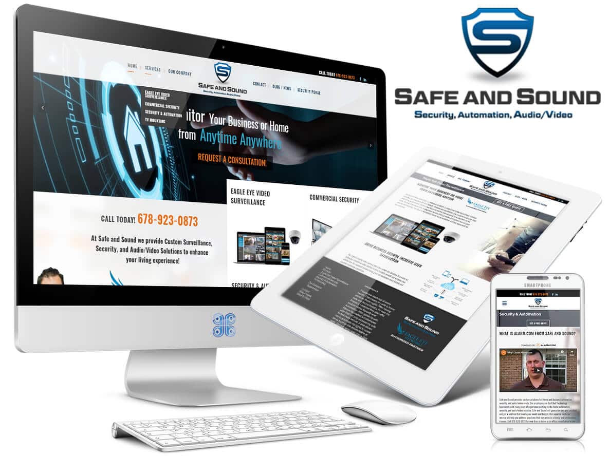 Safe and Sound Security Home Audio and Security Web Design Showcase