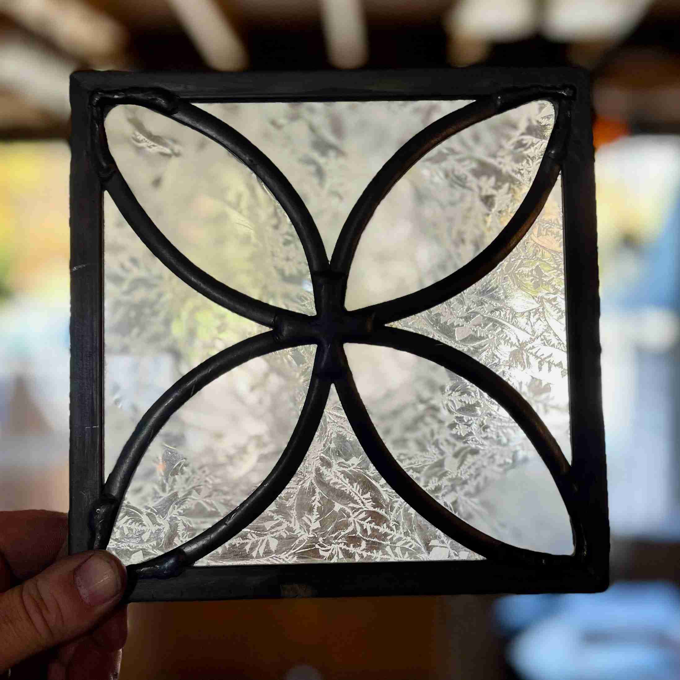 Petal Pattern Leaded Glass Panels - Historic House Salvage