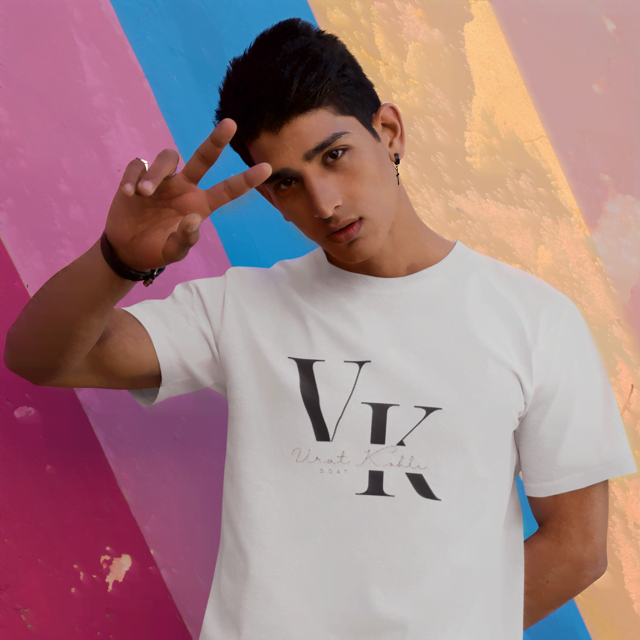 VK Virat Kohli T-Shirt - Classic Men's Round Neck Comfortable Cricket T ...